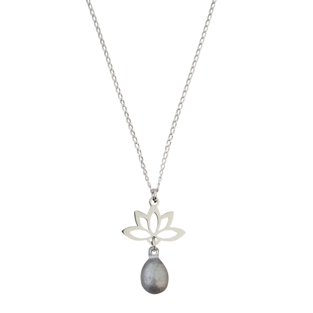 LOVEbomb Classic - Lotus & Raindrop Drop Necklace - Sacred by Design
